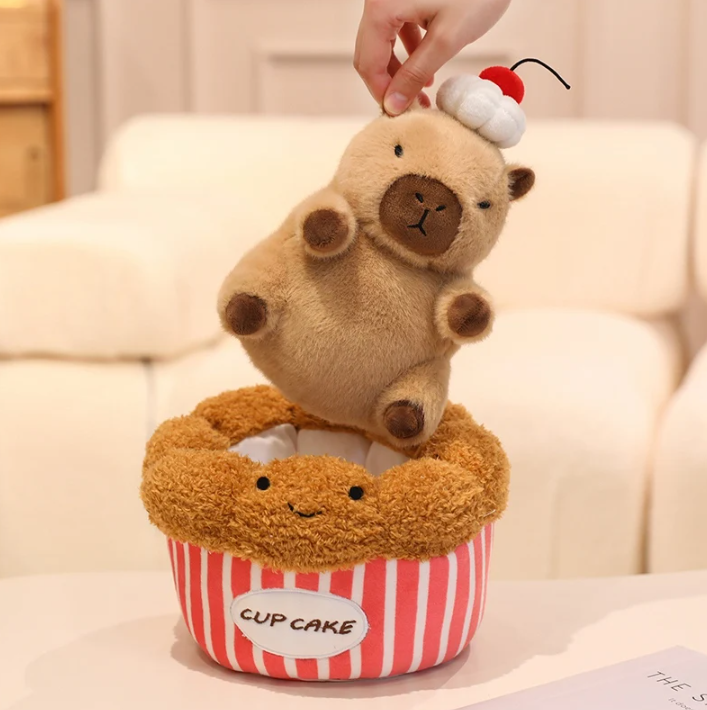 Cute Capybara With Waffle/Bread/Cake/Croissant Plush Toys -6 Styles ...