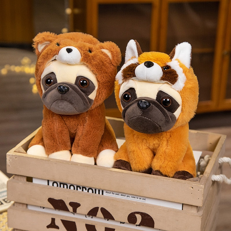 Pug Animal Dress Up Plush Toys 22cm - Monkey/Bear/Deer/Donkey/Red Pand ...